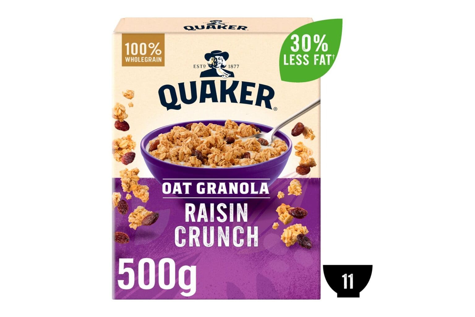 Quaker Oat & Raisin Granola 500g: Start your day with a crunch - Nicol ...